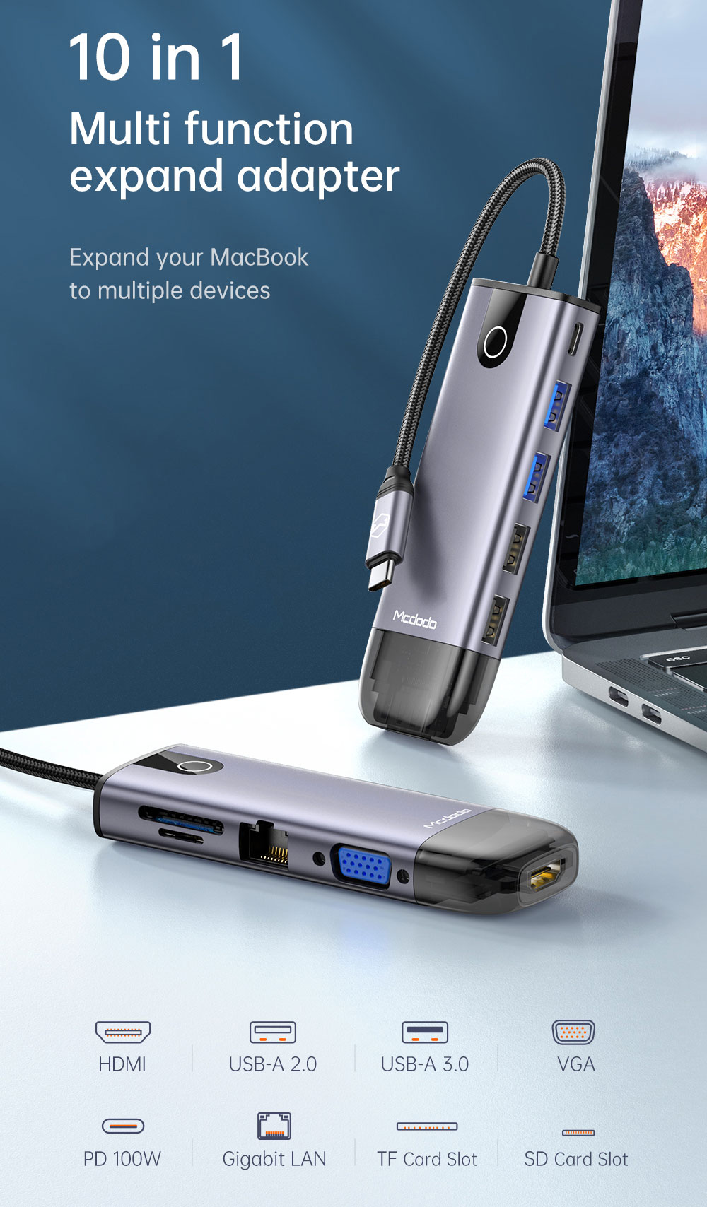 هاب 10 پورت تایپ سی مکدودو موبوادیشن